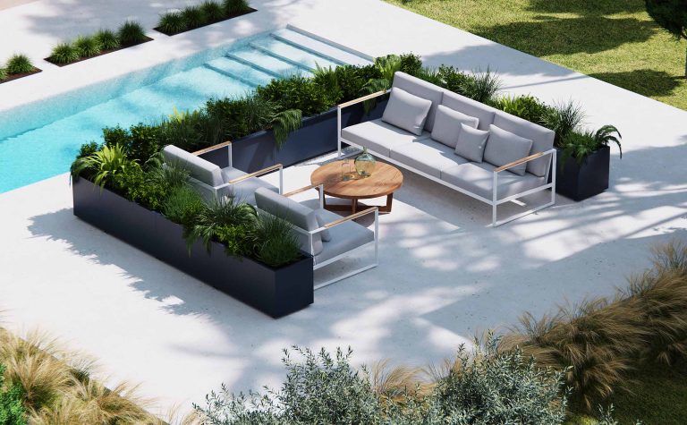 Modular metal planters. Design and versatility