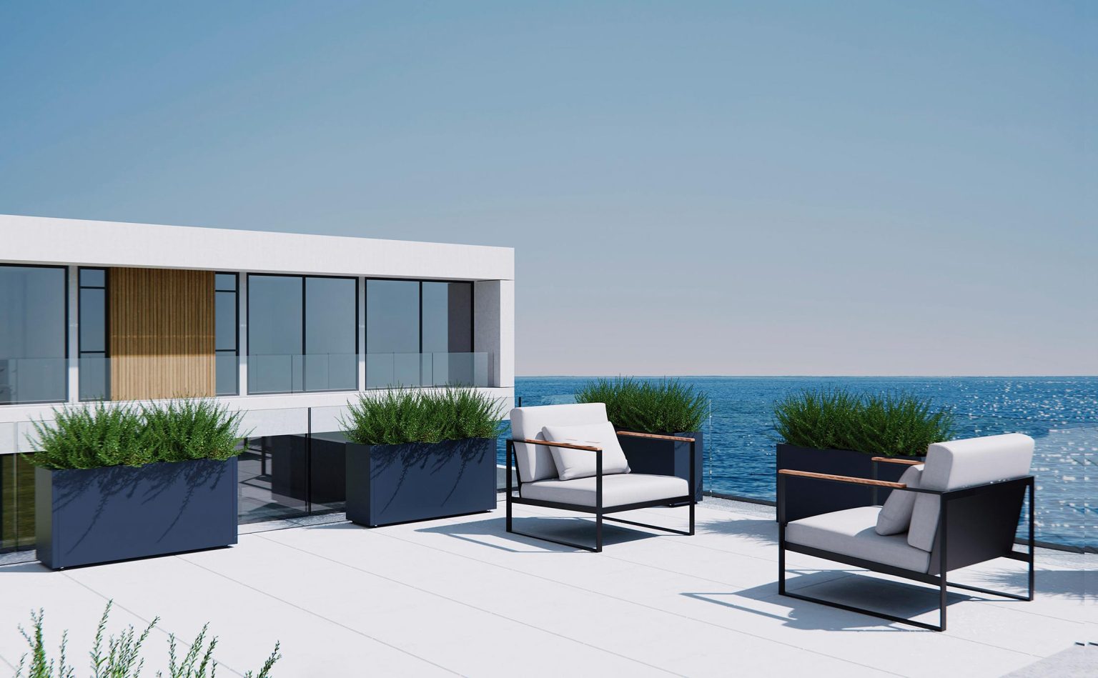 Modular metal planters. Design and versatility