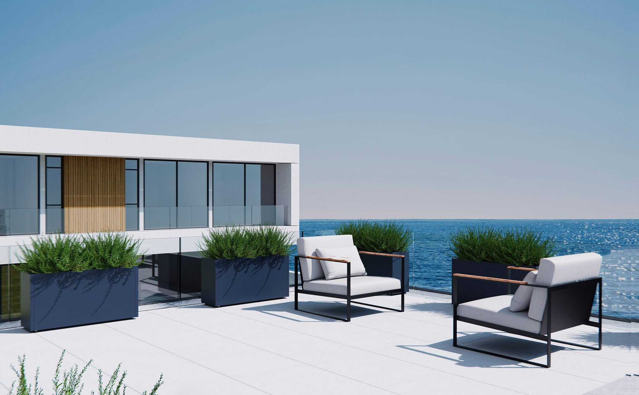 Modular metal planters. Design and versatility