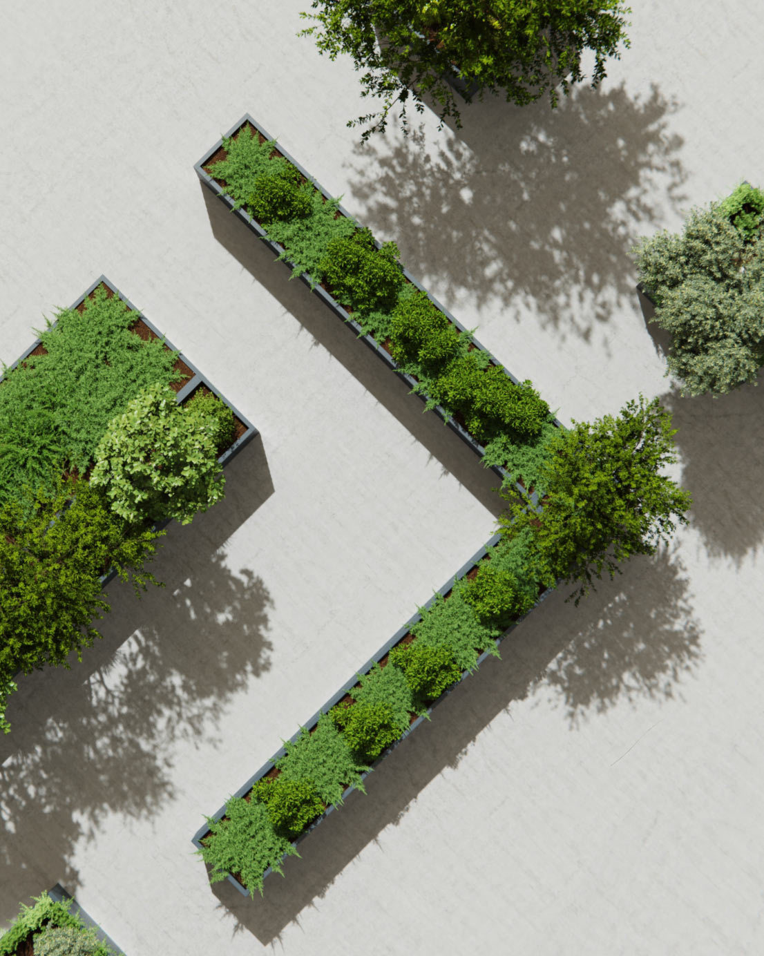 Modular metal planters. Design and versatility